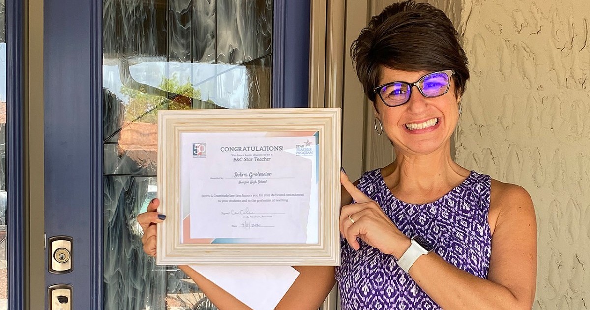 Burch & Cracchiolo selects Debra Grobmeier as September 2020 Star Teacher